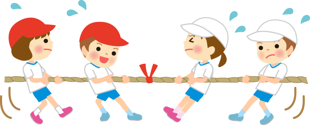 運動会イラスト(綱引き) 園だより、おたよりで使えるかわいいイラストの無料素材集【イラストだより】